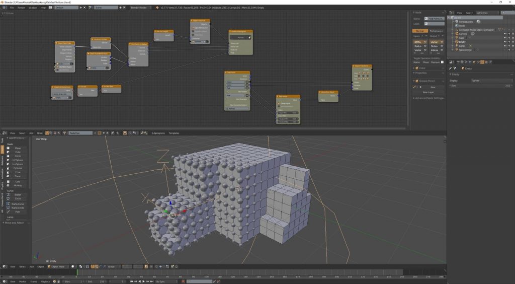 Animation Nodes – Loops – LeaveBehind