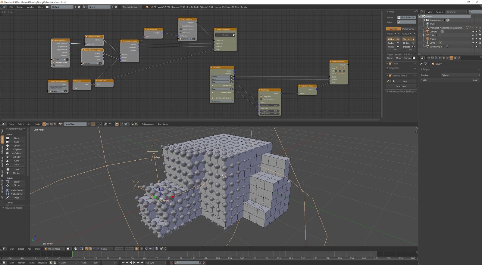 Animation Nodes – Loops – LeaveBehind